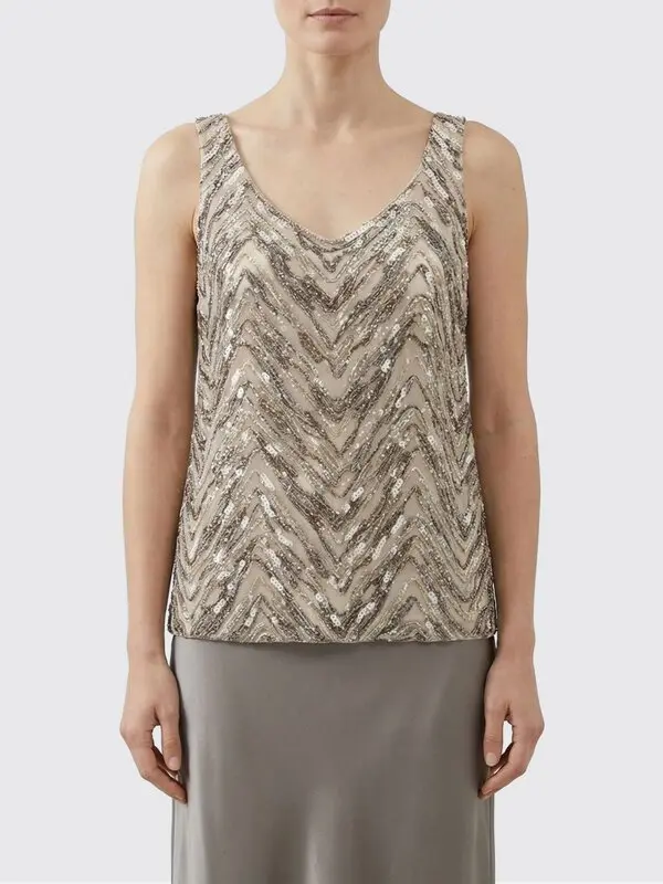 Brunello Cucinelli Silk Top With Embroidered Sequins And Beads - White