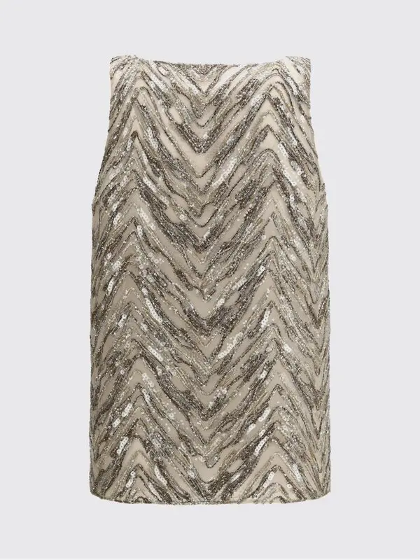 Brunello Cucinelli Silk Top With Embroidered Sequins And Beads