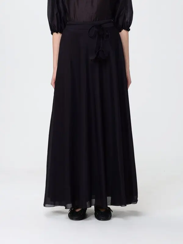 HANITA Chiffon Long Skirt - Black