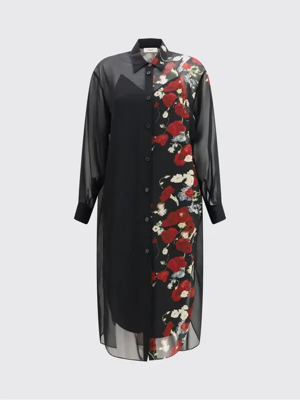 Khaite Floral Print Silk Shirtdress
