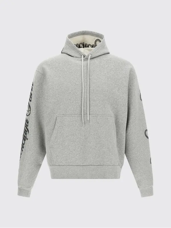 Balenciaga Oversized Cotton Hooded Sweatshirt With Logo - Grey