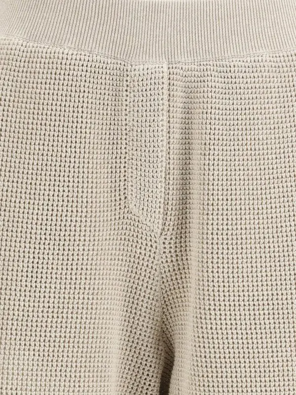 Brunello Cucinelli Textured Knit Wide-leg Pants - Beige