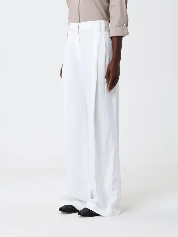 Brunello Cucinelli Linen Blend Palazzo Trousers - Beige