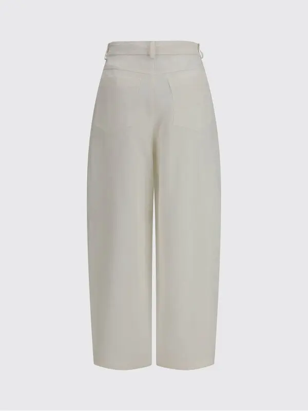 Brunello Cucinelli Cotton Wide Leg Trousers - White