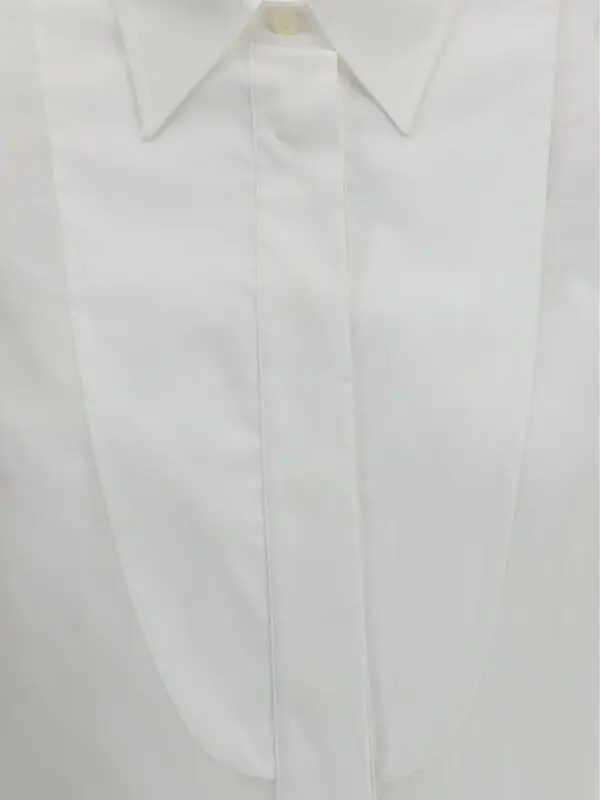 Brunello Cucinelli Cotton Shirt With Embroidered Plastron And Balloon Sleeves