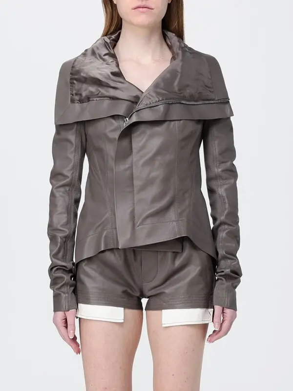 Rick Owens Naska Leather Biker Jacket - Grey