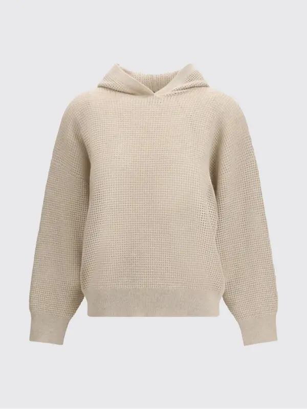 Brunello Cucinelli Cashmere Knit Hooded Sweater - Beige