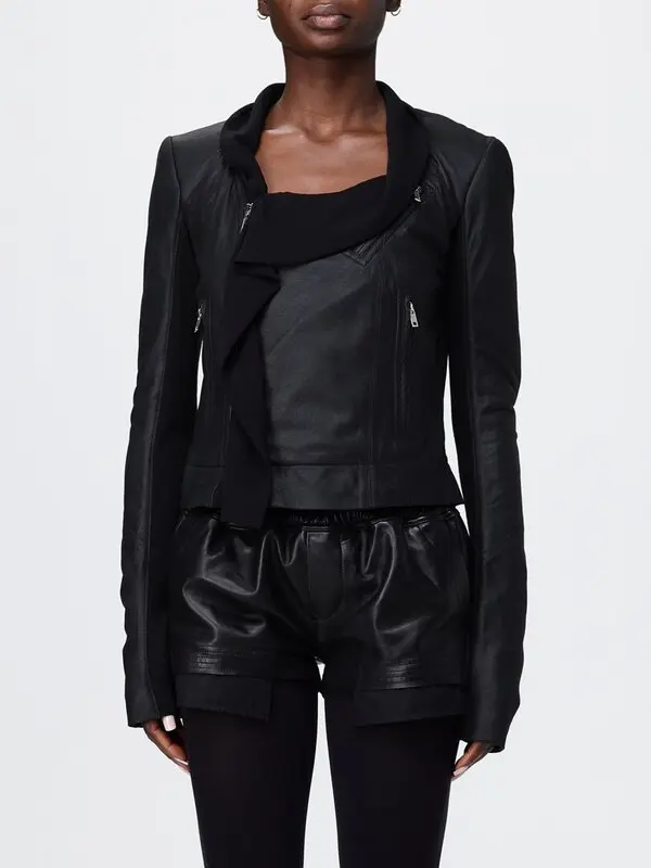 Rick Owens Naska Leather Biker Jacket - Black