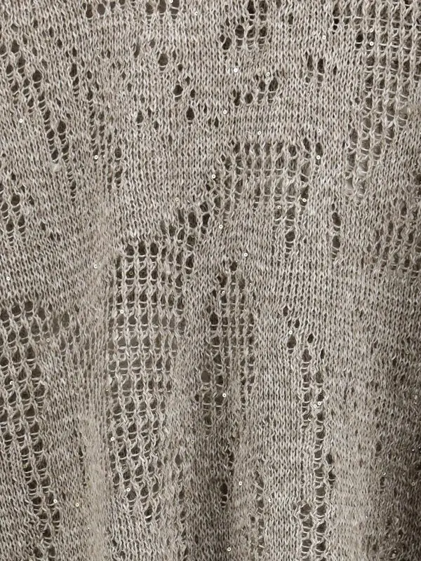 Brunello Cucinelli Linen And Cotton Knit Hoodie - Mud