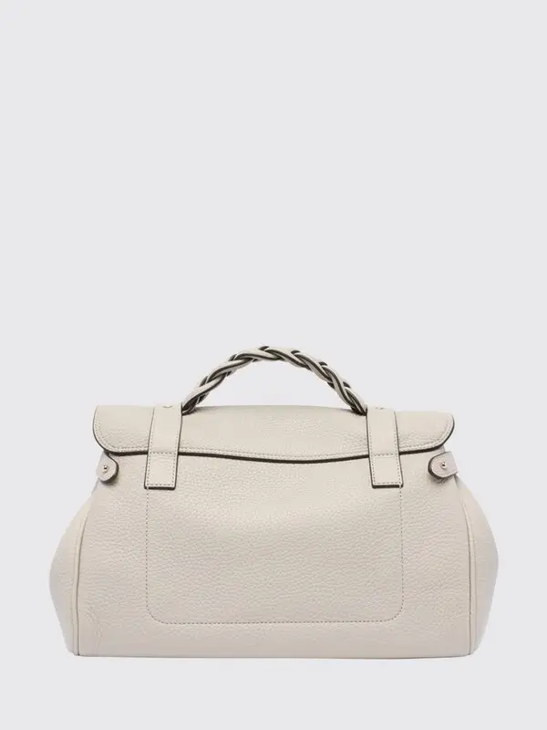 Mulberry Satchel Bag With Twisted Top Handle - Beige