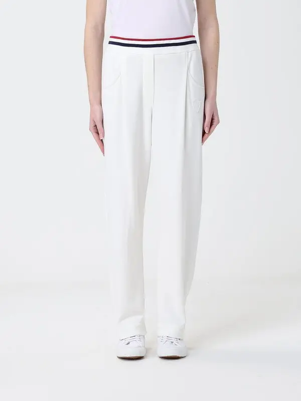 Brunello Cucinelli Cotton Blend High-waisted Straight Leg Trousers - White