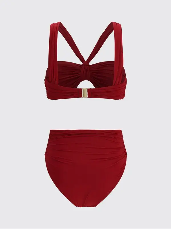 Zimmermann Halterneck Ruched Bikini - Ruby