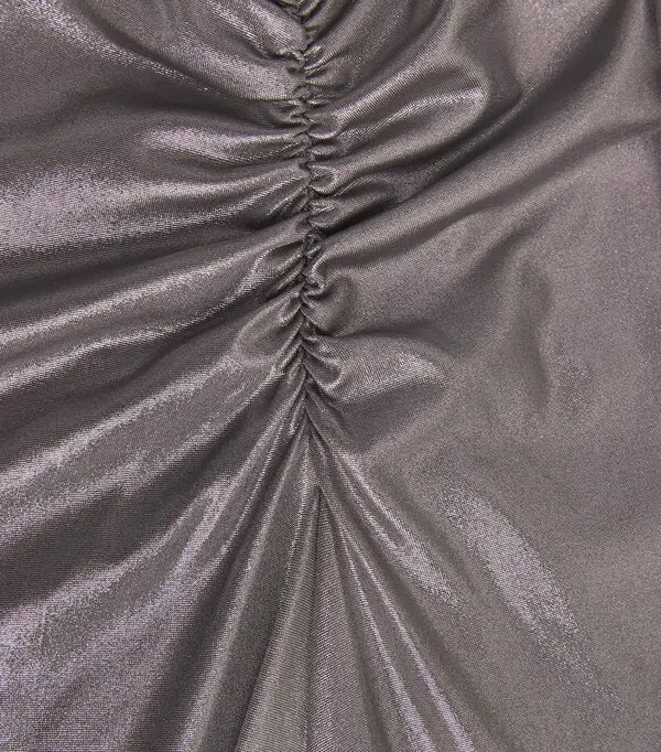 Lapointe Coated Jersey Ruched Maxi Skirt - Metallic