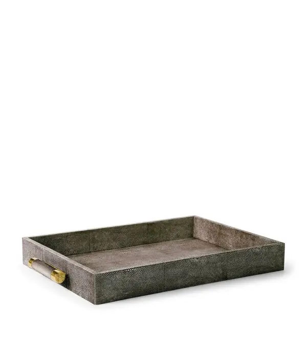 Aerin Shagreen Classic Serving Tray - Brown