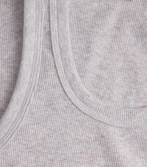 SKIMS Cotton Ribbed Cropped Tank Top - Grey