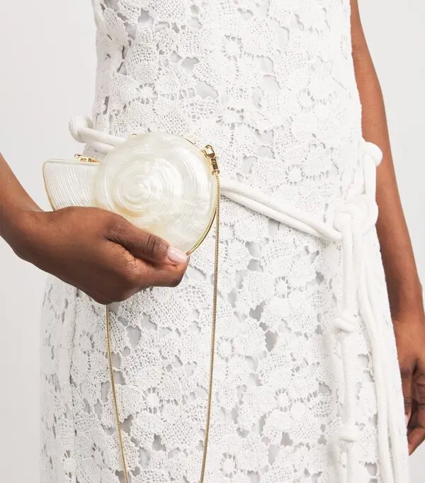 Simkhai Shell Marion Clutch - Ivory