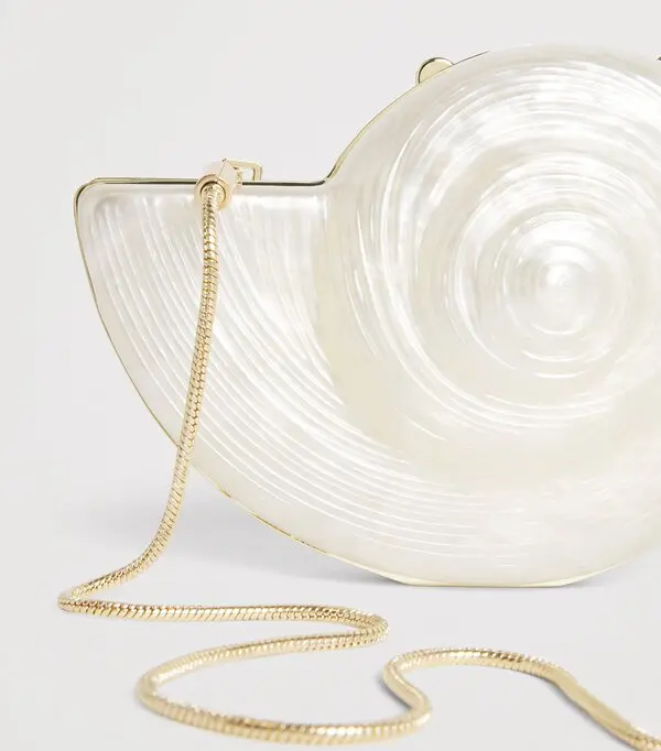 Simkhai Shell Marion Clutch - Ivory