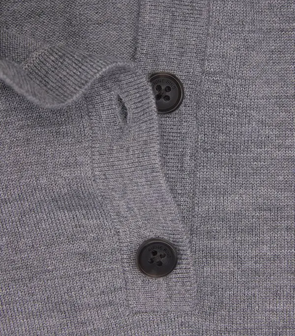 ANINE BING Wool-cashmere Lee Polo Sweater - Grey