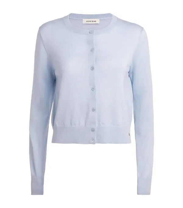 ANINE BING Wool-cashmere Moni Cardigan - Blue