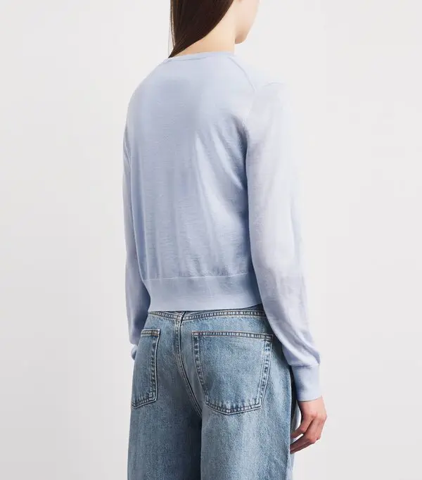 ANINE BING Wool-cashmere Moni Cardigan - Blue