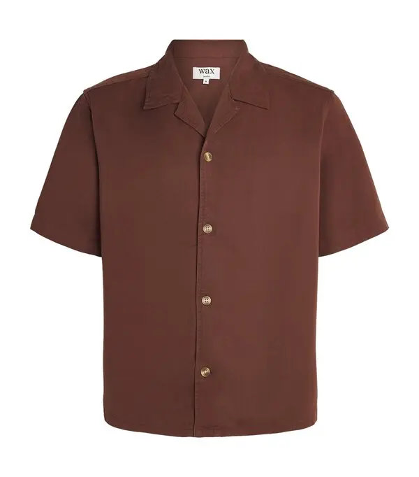 WAX LONDON Camp Collar Curzon Shirt - Brown