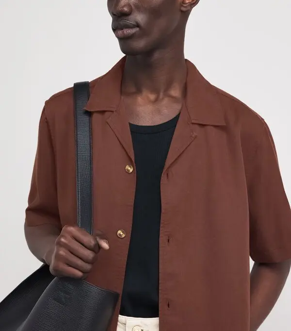 WAX LONDON Camp Collar Curzon Shirt - Brown