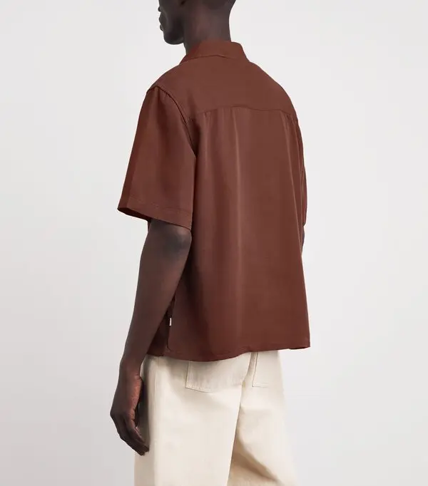 WAX LONDON Camp Collar Curzon Shirt - Brown