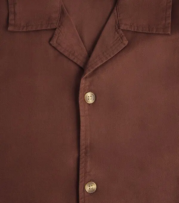 WAX LONDON Camp Collar Curzon Shirt - Brown