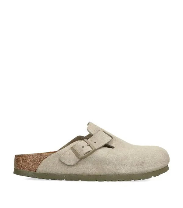 BIRKENSTOCK Suede Boston Clogs - Green