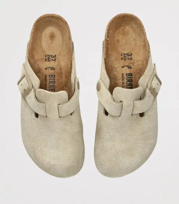 BIRKENSTOCK Suede Boston Clogs - Green