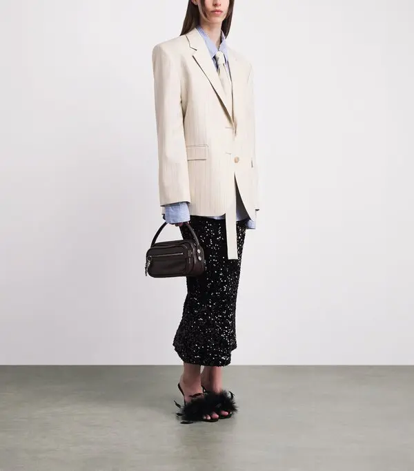Acne Studios Wool Pinstripe Scarf Blazer