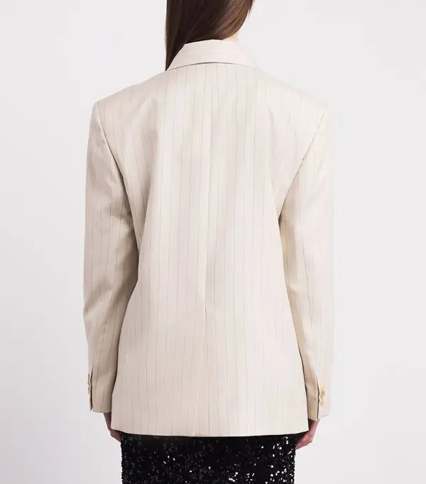 Acne Studios Wool Pinstripe Scarf Blazer