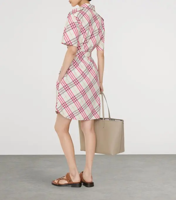 Burberry Cotton Check Mini Shirt Dress