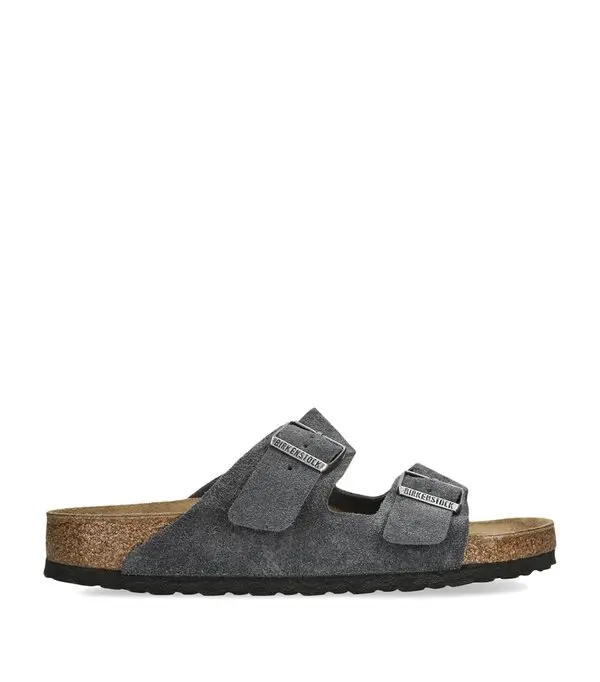 BIRKENSTOCK Suede Arizona Sandals - Grey