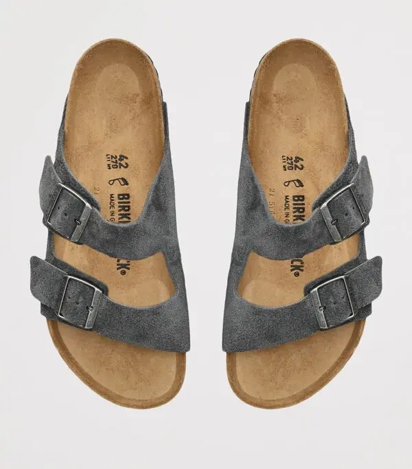 BIRKENSTOCK Suede Arizona Sandals - Grey
