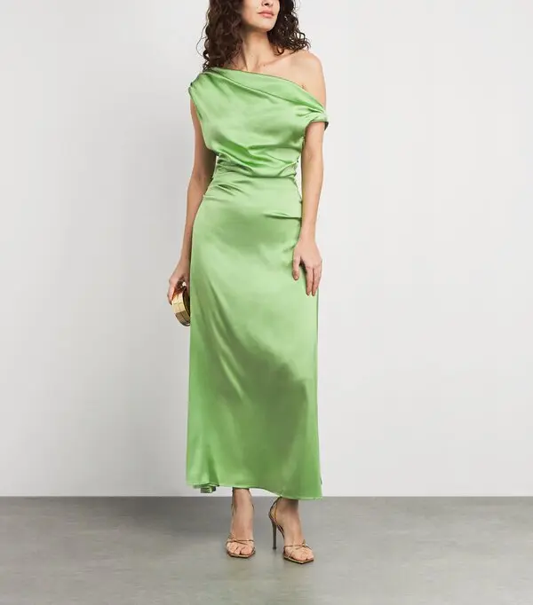 Staud One-shoulder Midi Dress - Yellow