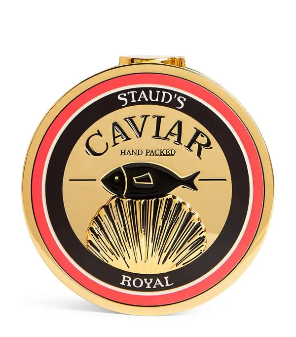 Staud Metal Caviar Tin Clutch - Gold
