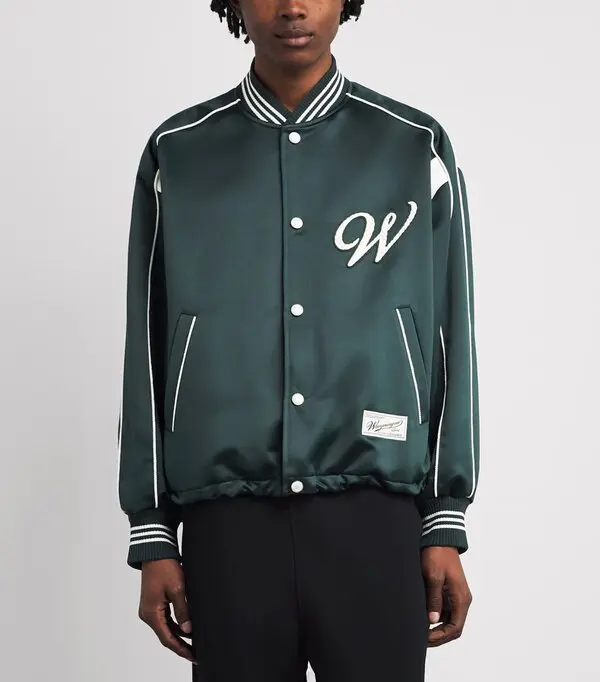 WOOYOUNGMI Logo Appliqué Baseball Jacket - Green