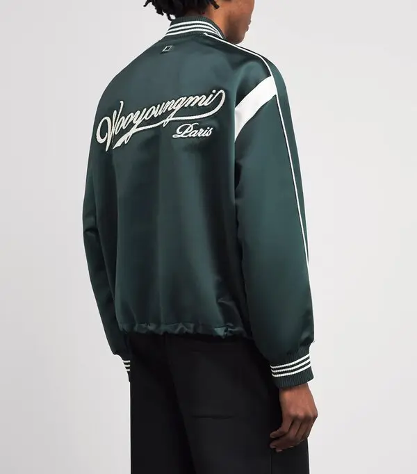 WOOYOUNGMI Logo Appliqué Baseball Jacket - Green