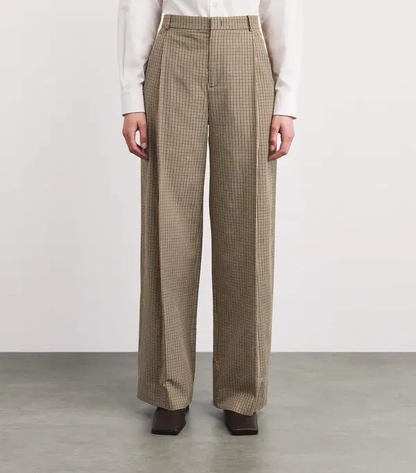 Vince Cotton-lyocell Check Camille Trousers
