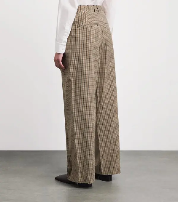 Vince Cotton-lyocell Check Camille Trousers