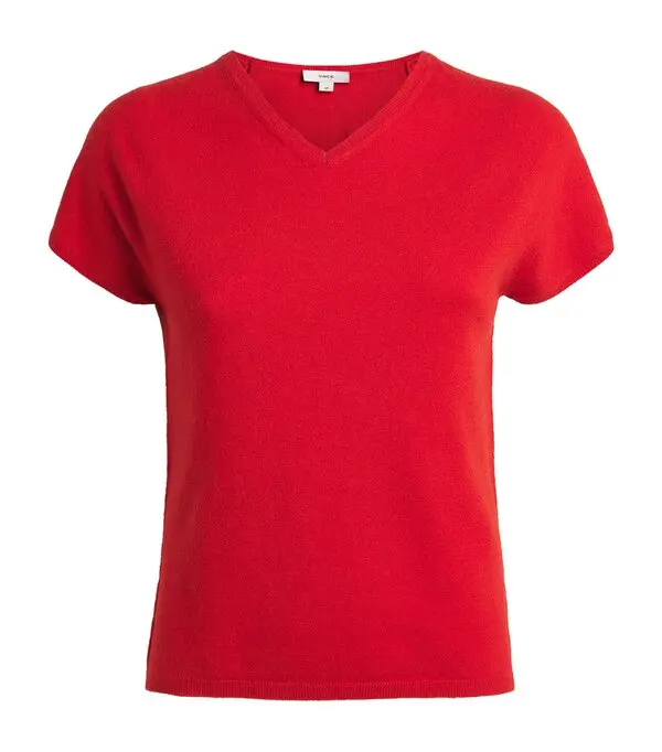 Vince Wool-cashmere Blend Short-sleeve Sweater