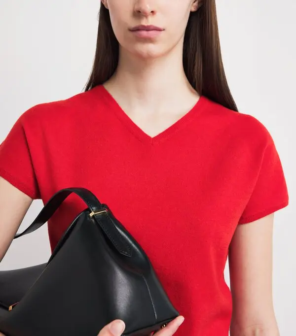 Vince Wool-cashmere Blend Short-sleeve Sweater