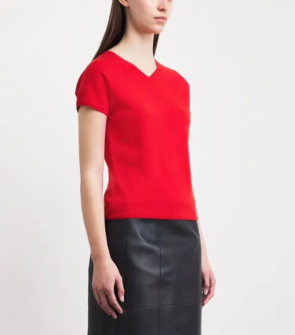 Vince Wool-cashmere Blend Short-sleeve Sweater