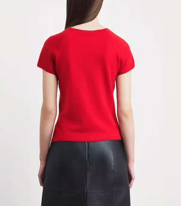 Vince Wool-cashmere Blend Short-sleeve Sweater