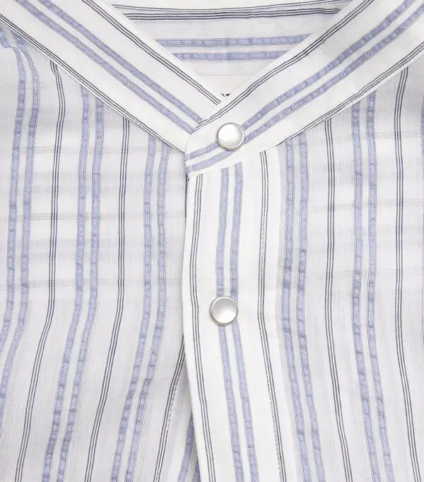 SYSTEM Cotton-blend Seersucker Stripe Shirt