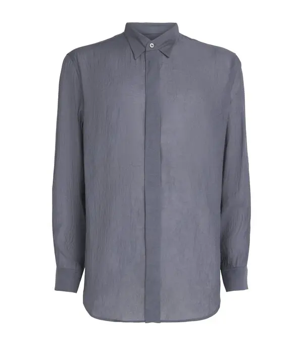 SYSTEM Hidden Button Shirt - Grey