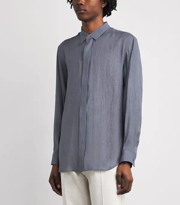SYSTEM Hidden Button Shirt - Grey