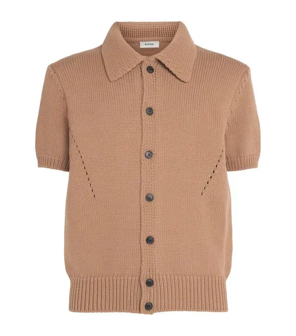 SYSTEM Cotton-blend Collared Cardigan