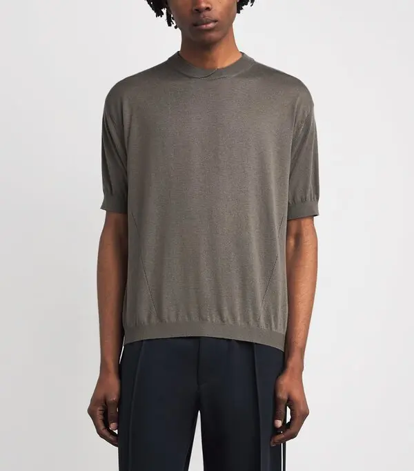 SYSTEM Knitted T-shirt - Grey